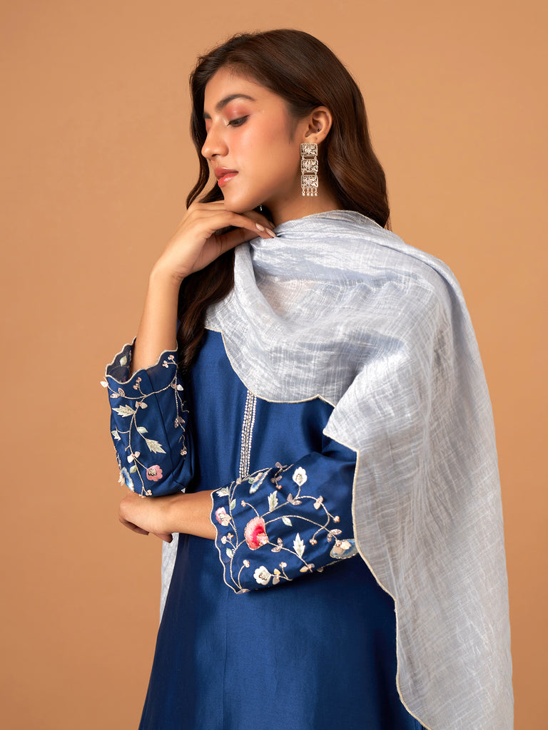 Light Blue chanderi tissue dupatta – Anantaalife